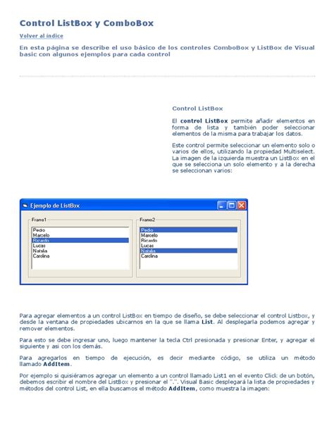 Combobox And Listbox Basic Informática