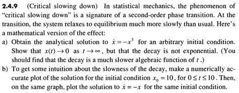 Solved 249 Critical Slowing Down In Statistical