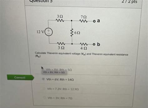 Solved Calculate Thevenin Equivalent Voltage Vth And