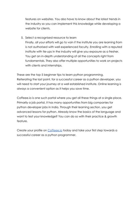Ppt 5 Beginner Tips For Learning Python Programming Powerpoint