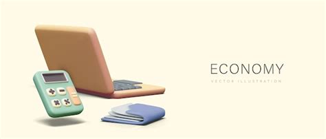 Premium Vector Concept Of Economics Open Laptop Calculator Folder With Files