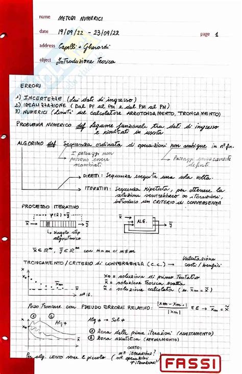 Appunti Completi Teoria Metodi Numerici