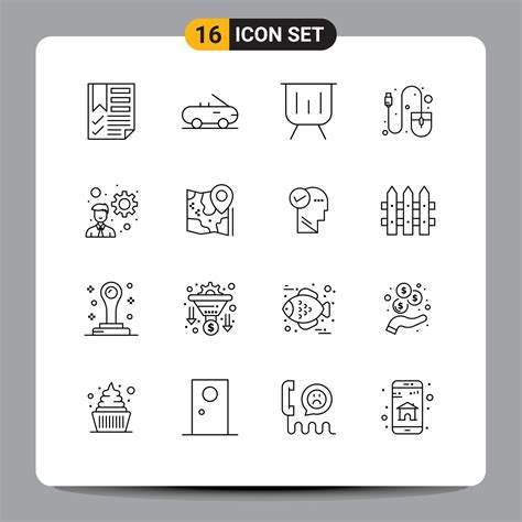Pack Of 16 Creative Outlines Of Development Tool Finance Mouse Computer Editable Vector Design