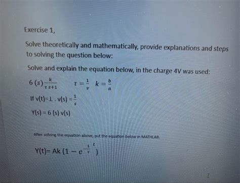 Solved Exercise 1 Solve Theoretically And Mathematically