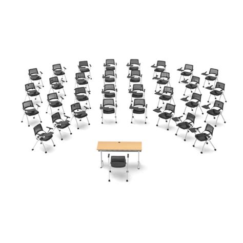Team Tables Classroom Training Table And Chair Set With Modesty Panel