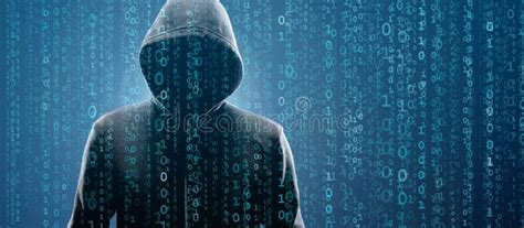 Wanted Hacker Is Coding Virus Ransomware Using Abstract Binary Code Cyberattack System