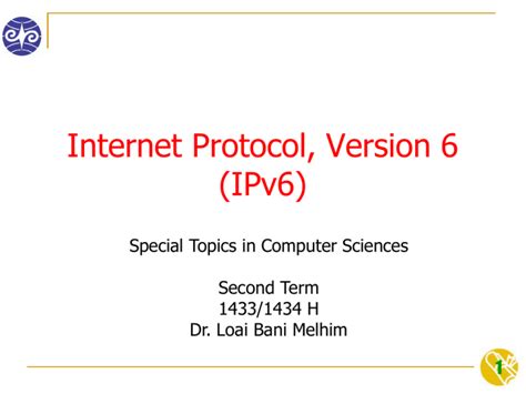 Internet Protocol Version 6 Ipv6 1 Special Topics In Computer Sciences