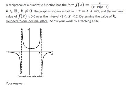 solved a reciprocal of a quadratic function has the form
