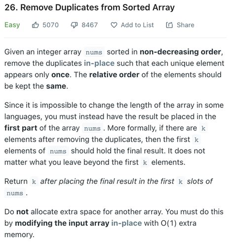 Leetcode 26 Remove Duplicates From Sorted Array1