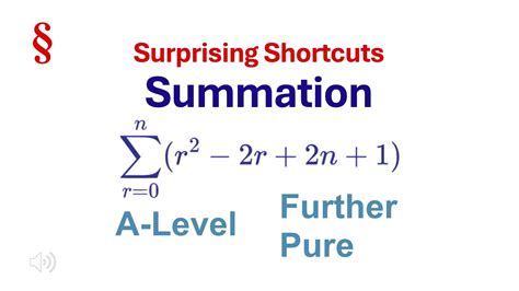 Surprising Shortcuts Summation From An A Level Paper Youtube