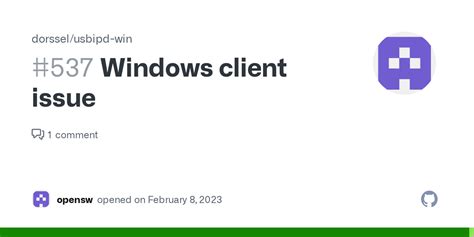Windows Client Issue Issue Dorssel Usbipd Win GitHub