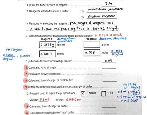 Solved For A Buffer Lab A Buffer With Ph 74 Was Prepared
