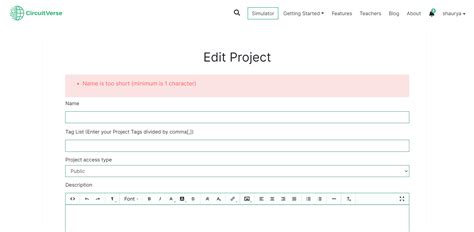 🐞 Bug Error Message Css Not Applied In Edit Project · Issue 4291 · Circuitversecircuitverse