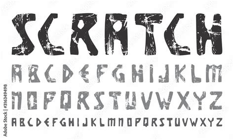 Scratched Paint Handcrafted Typeface Vector Font Organic Texture