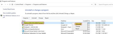 AMM Egress Transport Service Installation Failure