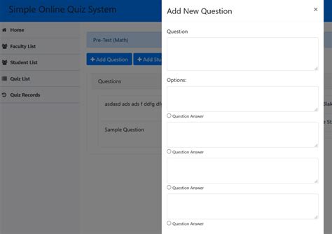 Simple Online Quiz System Project Using Php Mysql Campcodes
