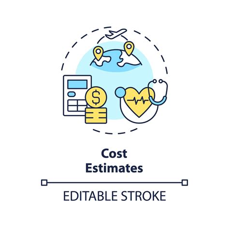 2d Editable Multicolor Cost Estimates Icon Simple Isolated Vector Medical Tourism Thin Line