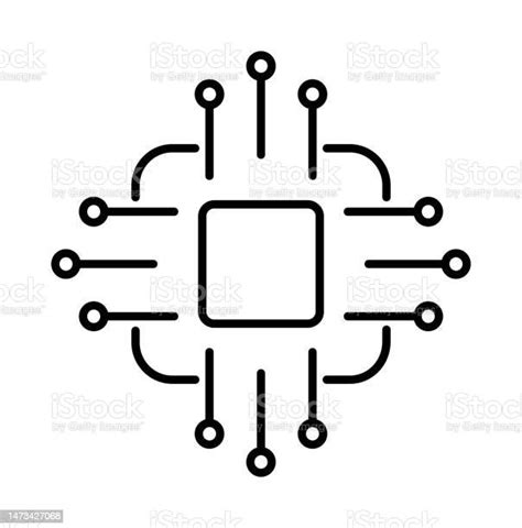 Chip Koneksi Ikon Vektor Jaringan Dengan Latar Belakang Transparan Chip