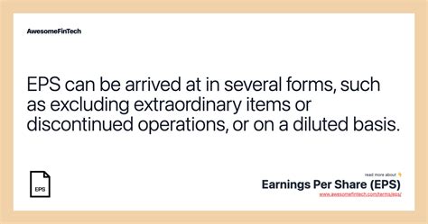 Earnings Per Share EPS AwesomeFinTech Blog