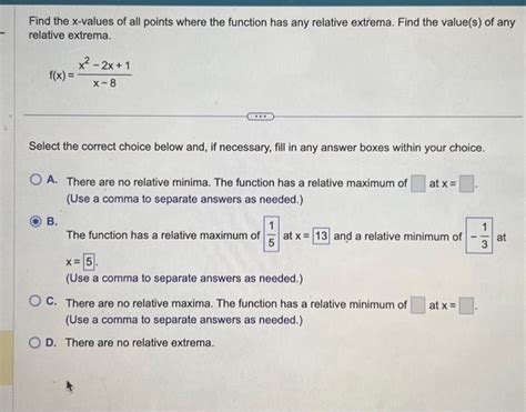 Solved Find The X Values Of All Points Where The Function