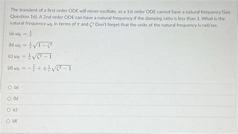 The Transient Of A First Order Ode Will Never