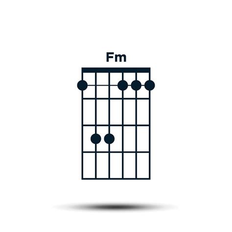 Fm Basic Guitar Chord Chart Icon Vector Template 41150875 Vector Art