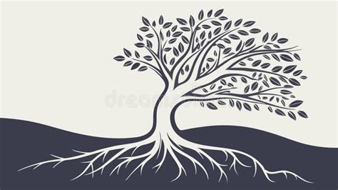 Strong Rooted Tree Nature S Strength And Grounded Growth Symbol Vector Design Generative Ai