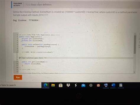 solved challenge activity 7 3 3 basic class definition