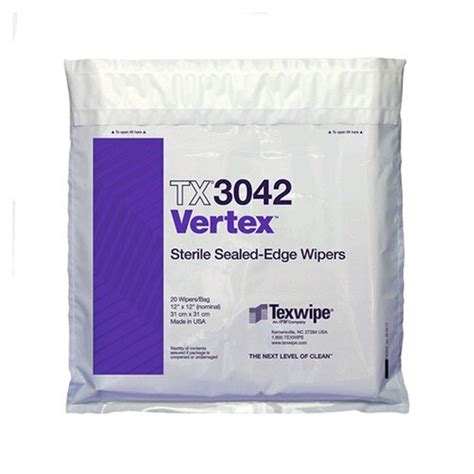 Texwipe® Tx3042 Vertex® Sterile Polyester Cleanroom Wipes