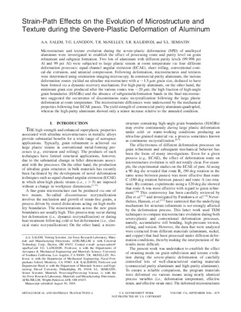 Pdf Strain Path Effects On The Evolution Of Microstructure And Texture During The Severe