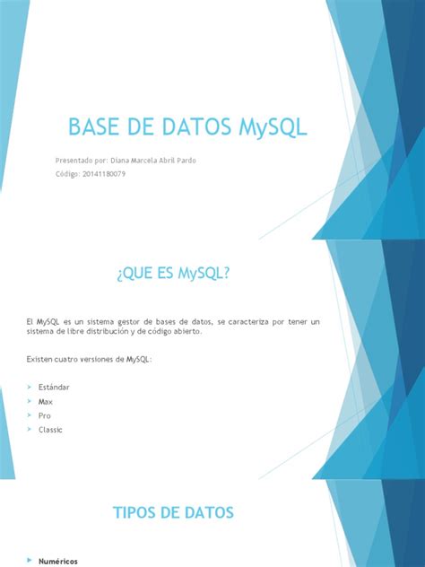 Presentacion Base De Datos Mysql Pdf Mi Sql Php
