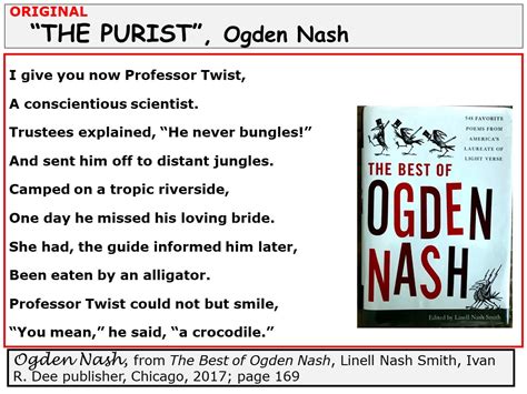Edifying Nonsense Inspired By Ogden Nash Nashs Limericks And