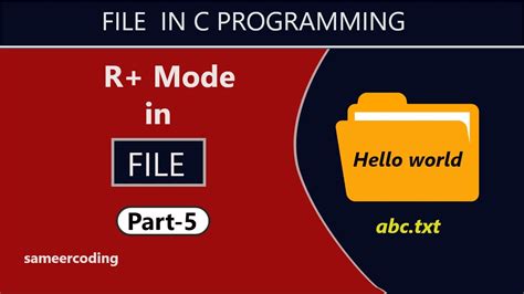 R Mode In C Programming File Handling In C Sameercoding Youtube