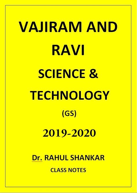 Science And Technology Rahul Shankar Vajiram And Ravi Class Notes