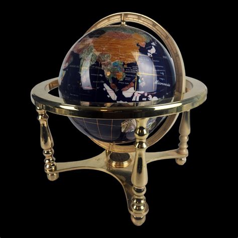 Gemstone Desktop Semi Precious Globe Compass