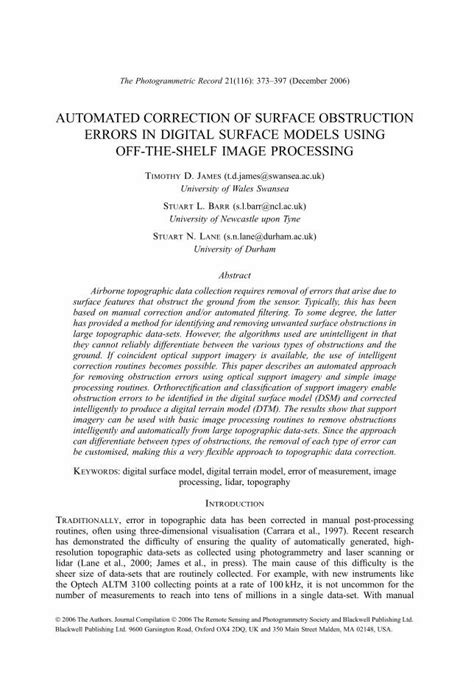 pdf automated correction of surface obstruction errors in digital