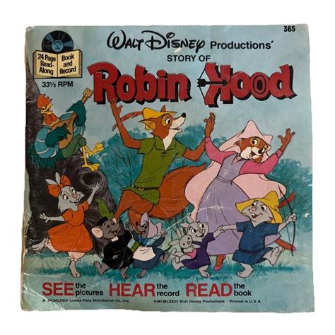 Book Walt Disney Story Of Robin Hood 24 Page Read Along 1973 And Record £7 11 Picclick Uk