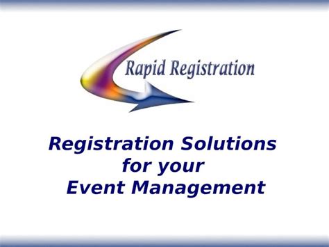 ppt registration solutions for your event management dokumen tips