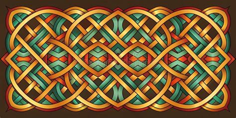 Geometric Symmetrical Pattern Of Intertwining Shapes Generative Ai Stock Illustration