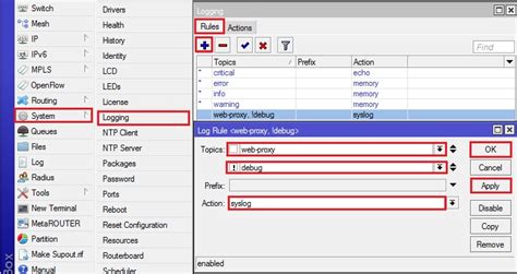 Life Is Routing Mikrotik Web Proxy Log Configuration