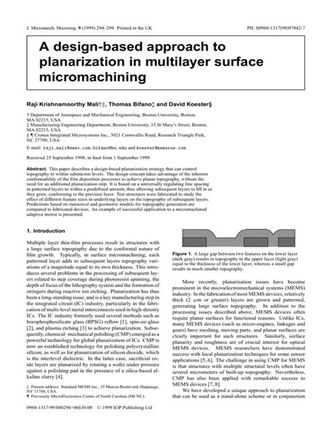 A Design Based Approach To Planarization In Multilayer Surface Micromachining