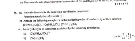 24 a write the formula for the following coordination compound potas