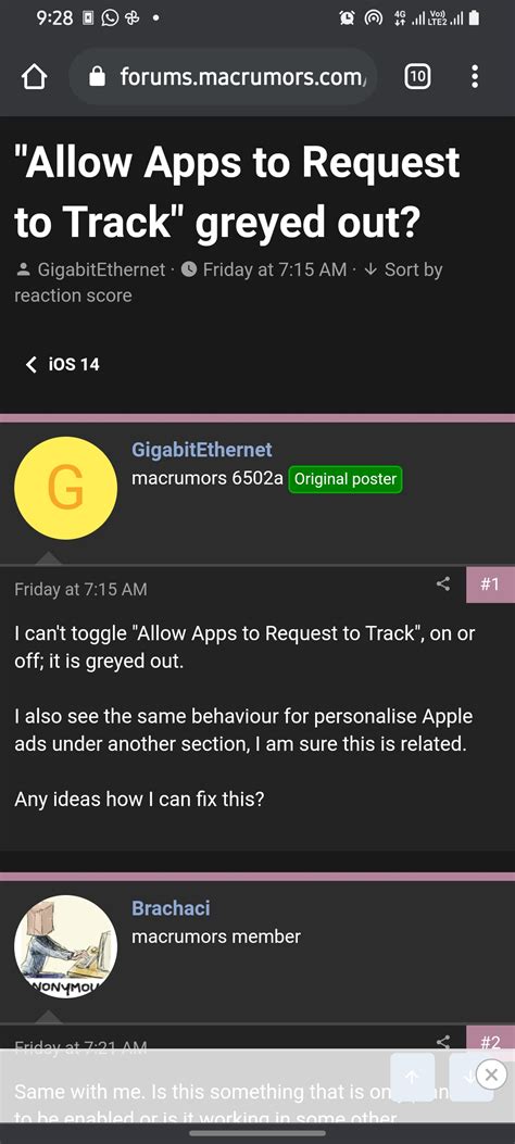 Working Allow Apps To Request To Track Greyed Out In Ios 145 Beta