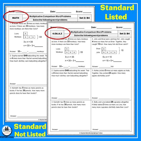 Multiplicative Comparisons And Equations 4th Grade Math Worksheets Worksheets Library
