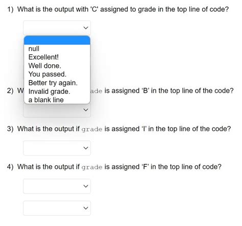 Solved Analyze The Code In The Switch Structure And Complete Chegg