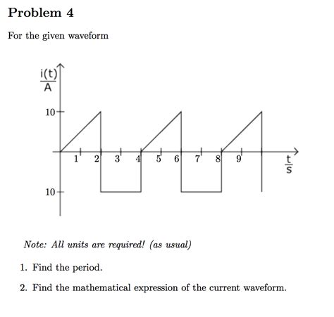 Solved Problem For The Given Waveform Note All Units Are Chegg