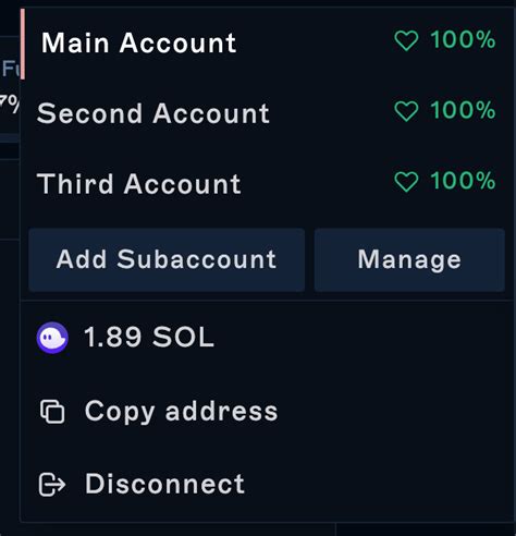 Subaccounts Drift Protocol