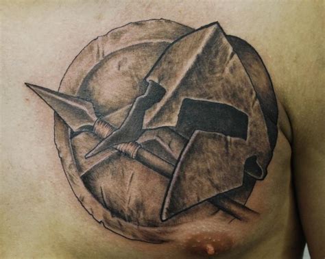Spartan Shield Back Tattoo