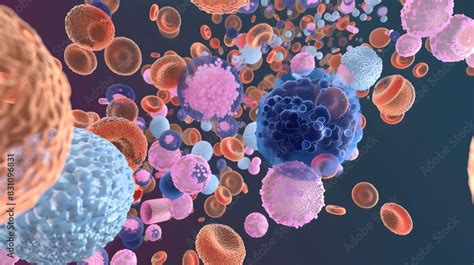 Microscopic Cell Sorting Visualization Using Flow Cytometry Technique Stock Illustration Adobe