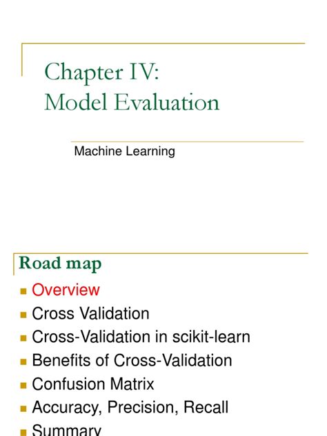 Chapter Iv Model Evaluation Pdf Cross Validation Statistics Accuracy And Precision